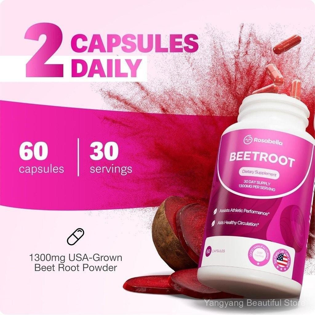 Rosabella Organic Beetroot Capsules – 1300Mg Beetroot Powder for ...