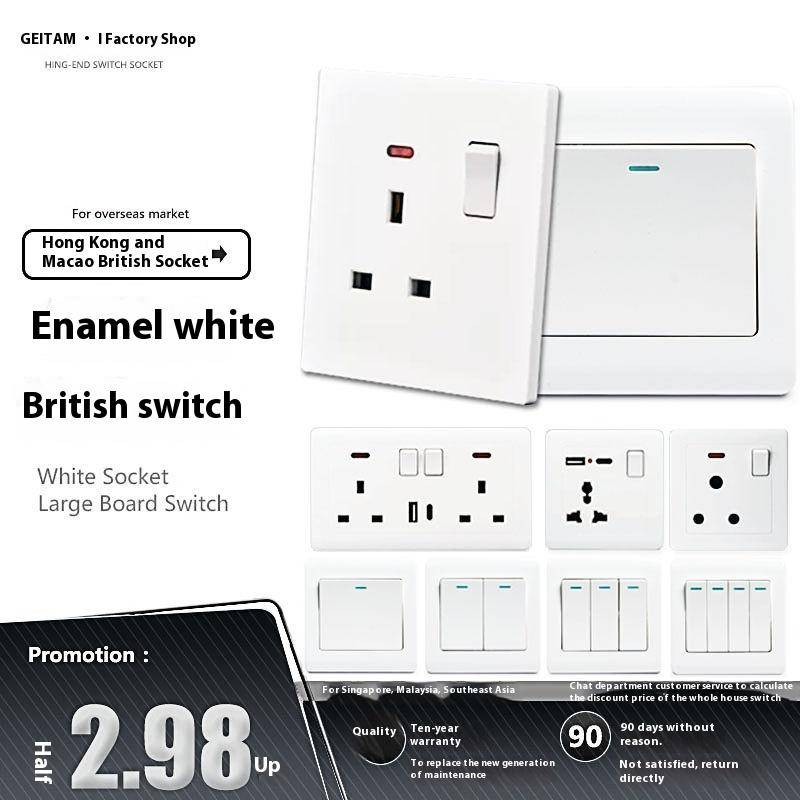 British Standard Socket Hong Kong Style Socket Square Hole 13a British ...