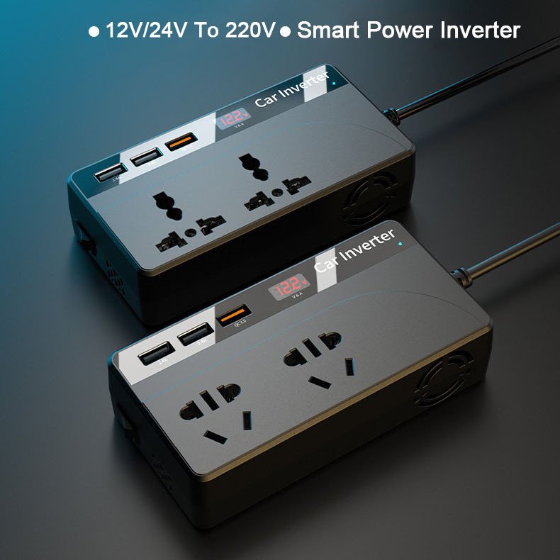 200W Smart Power Inverter 12V/24V To 220V High Power Smart Car Inverter ...