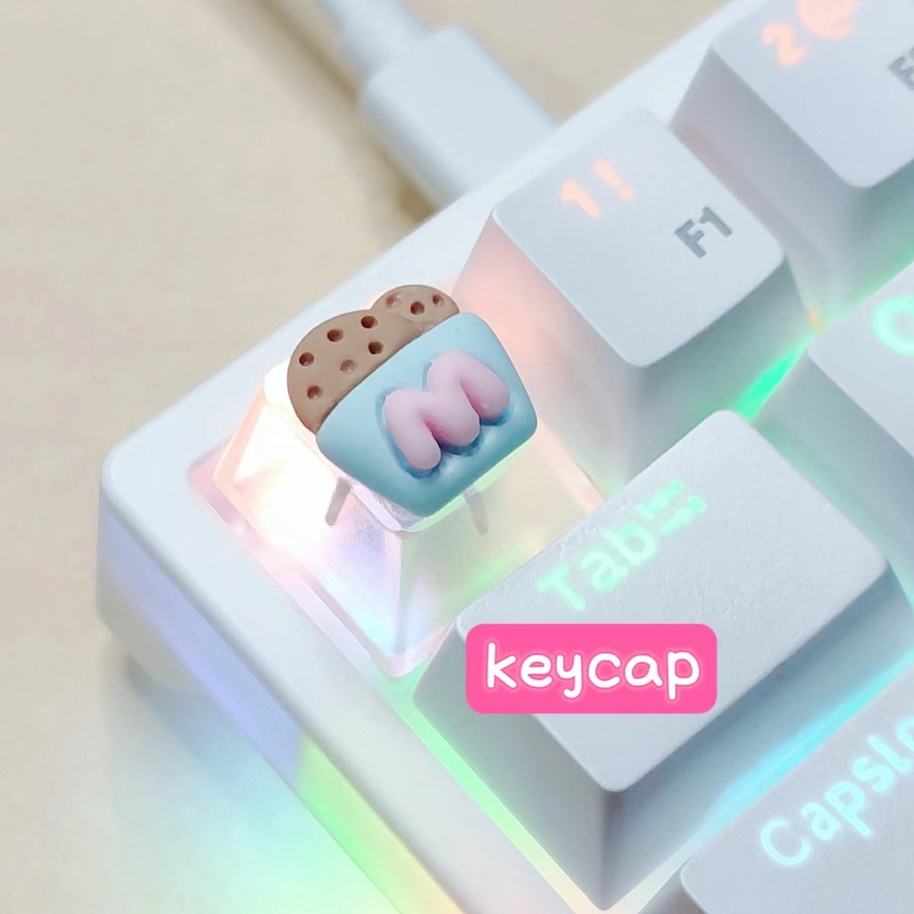 1pcs M Keycap Cute Blue Unique Transparent Keycap Suitable for ...