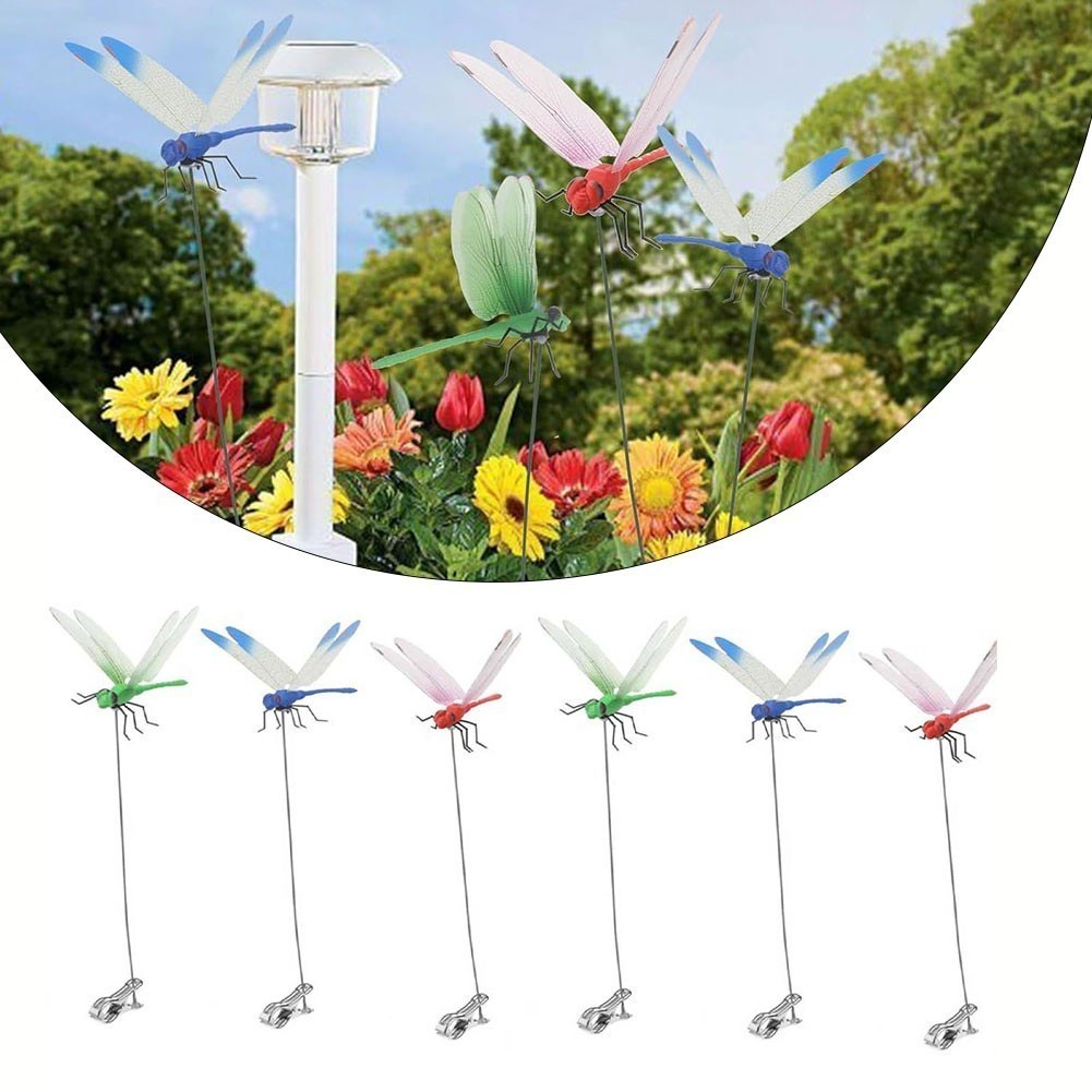 [Super] 3/6X Fake Dragonfly Clip 3D Dragonfly Garden Deco Dragonfly ...