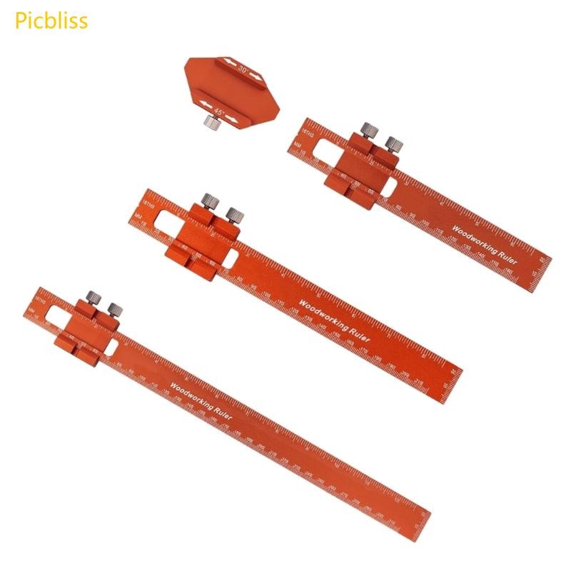 Picbliss Track Ruler Measuring Marking Gauge Woodworking Ruler Aluminum ...