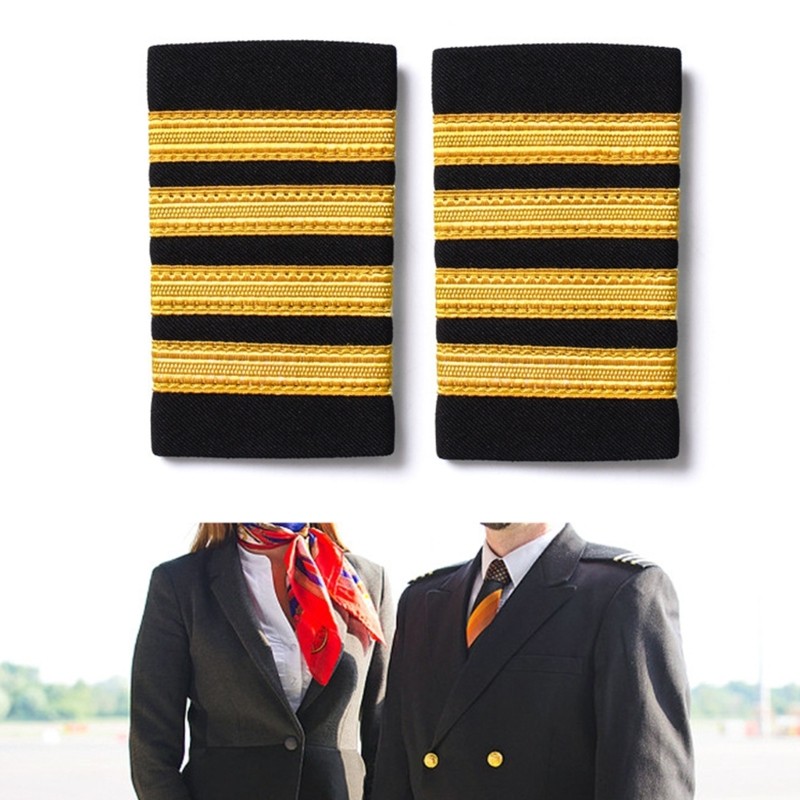 CH 2lots Pilot Shoulder Badge Aviation Uniform Epaulet Flight Attendant ...
