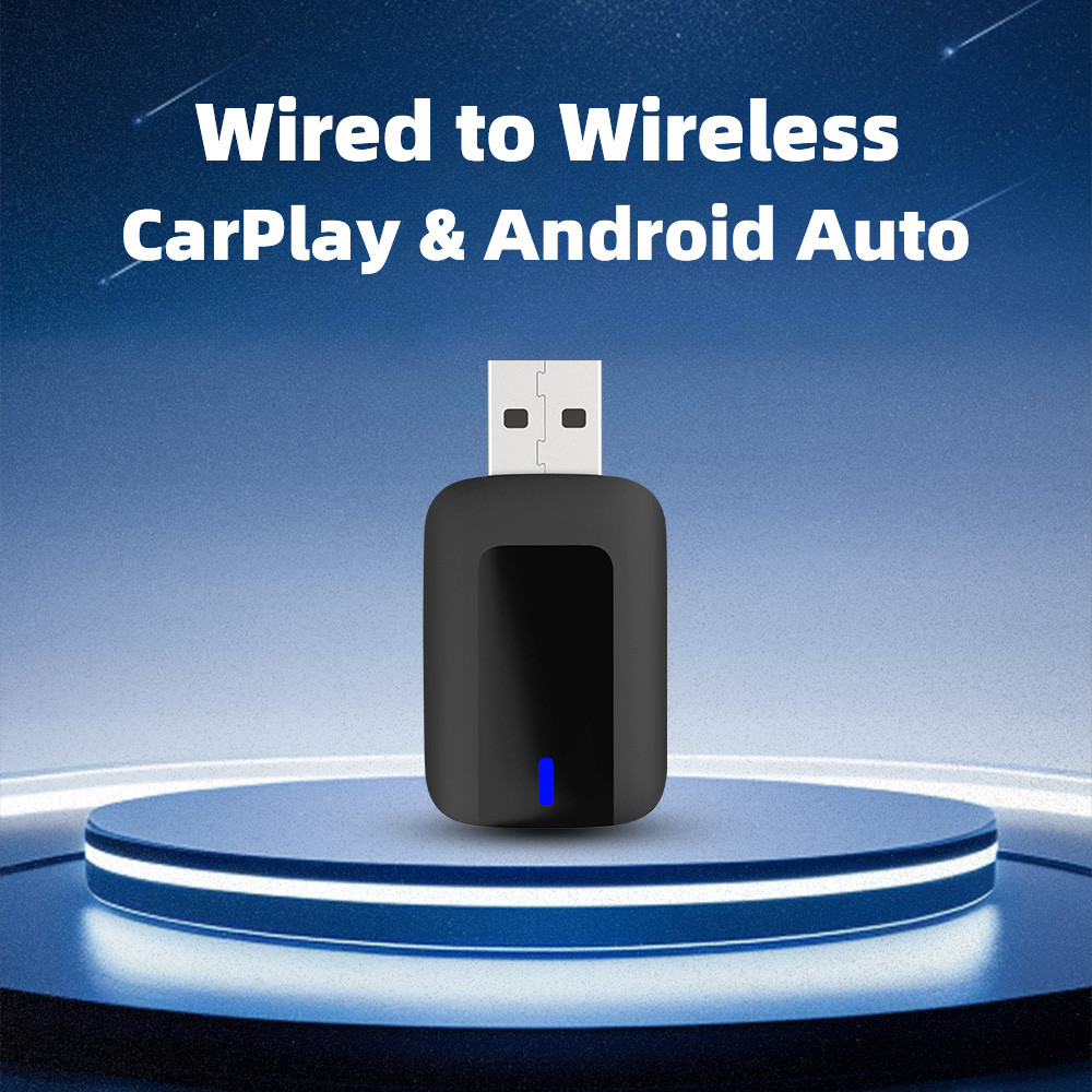 2-in-1 Wireless CarPlay Android Car Adapter Wired to Wireless Car Mini ...