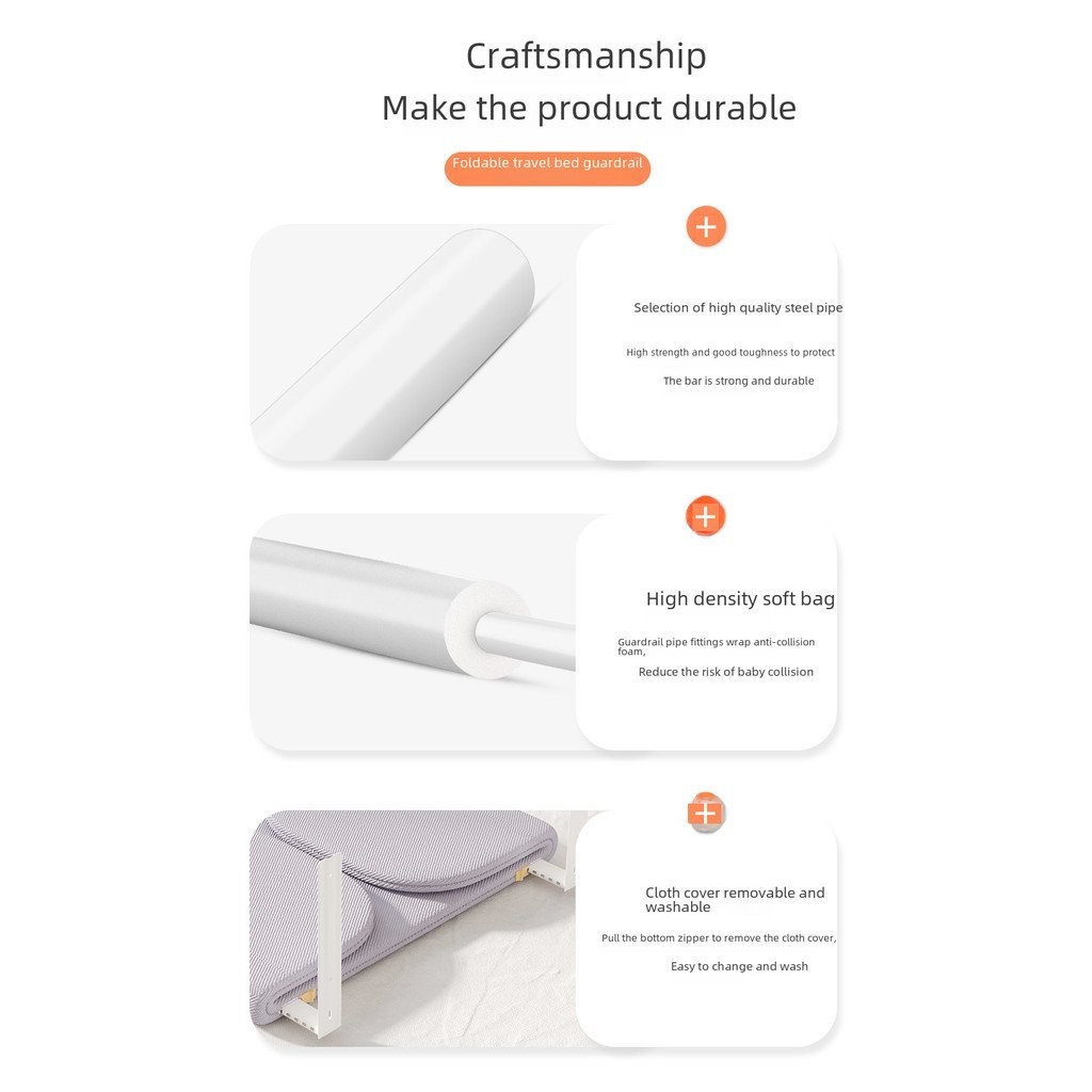 Portable Foldable Bed Fence Baby Toddler Bed Guardrail Bed Fence Baby ...