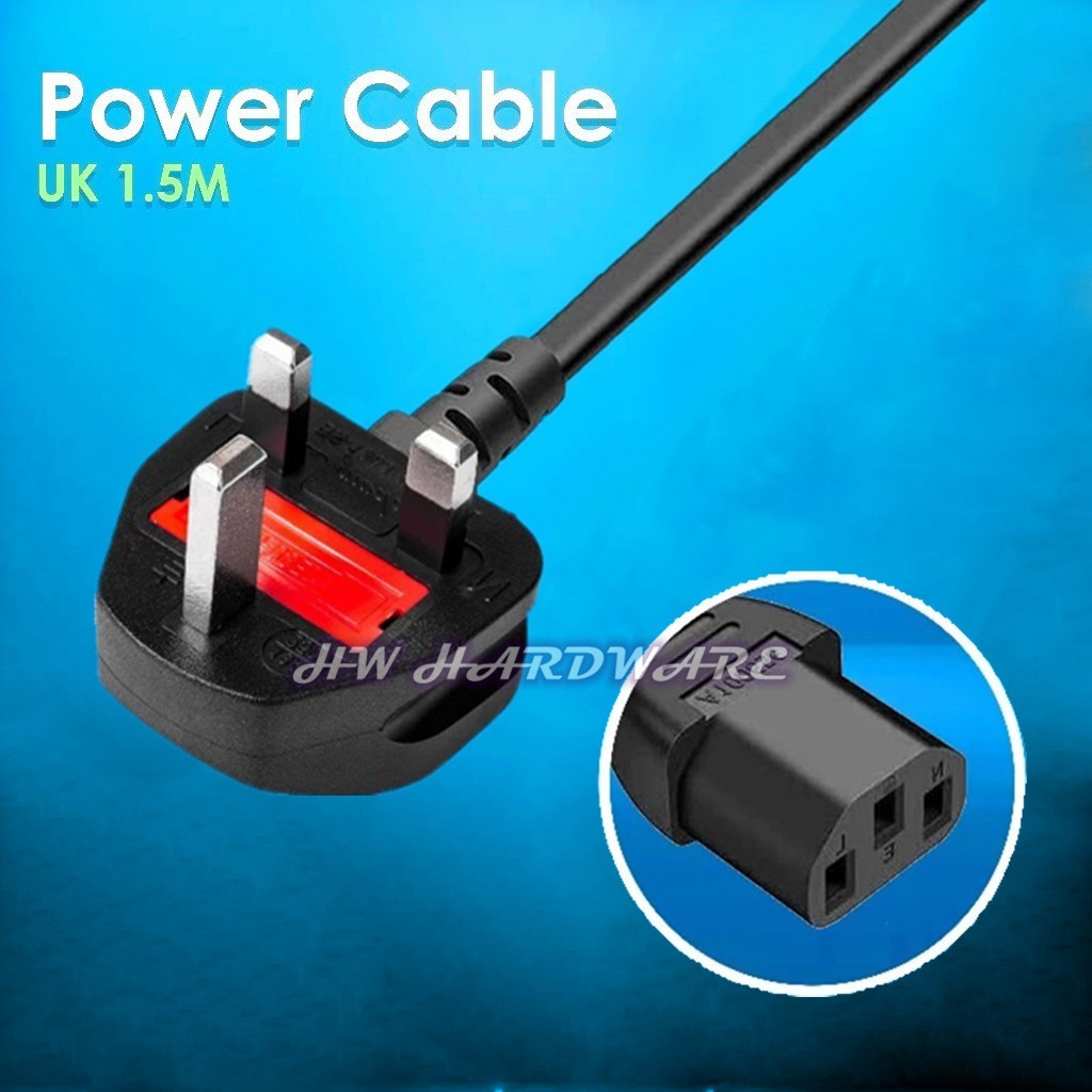 3 Pin Power Cord For Laptop With Fuse POWER CABLE | Shopee Malaysia