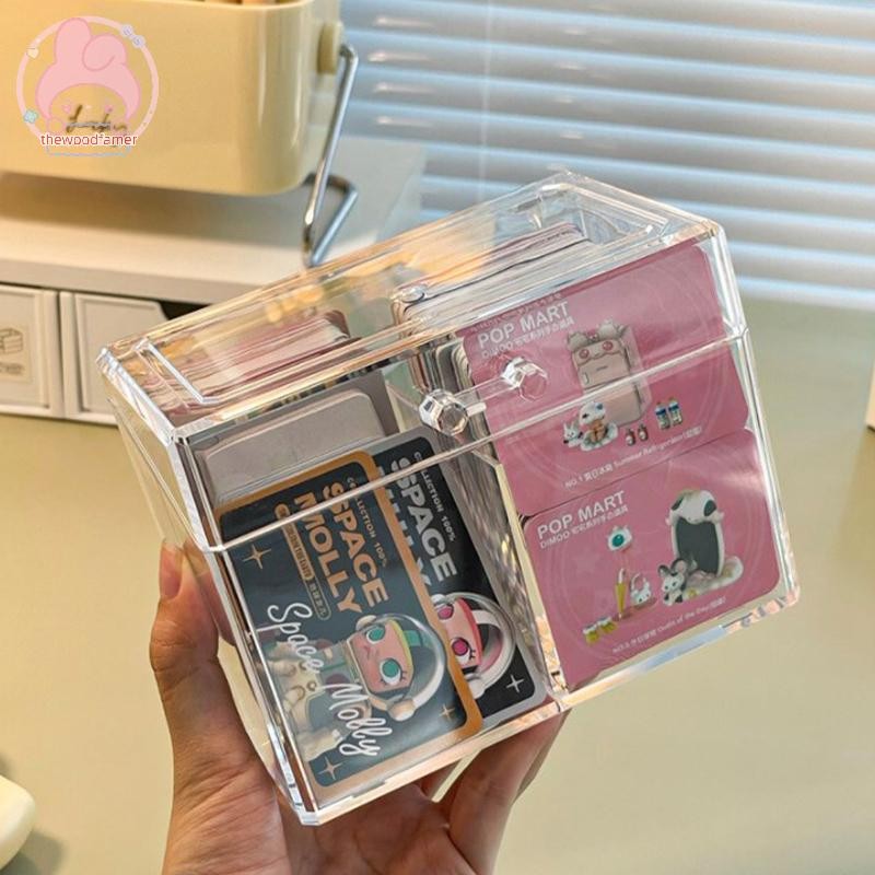 thewoodfamer Transparent Acrylic Card Storage Box Holds 400 Postcards ...