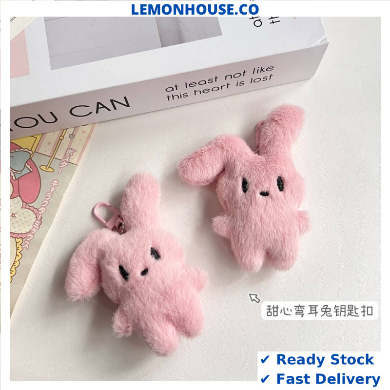 Ready Stock 6cm Pink Rabbit Keychain Creative Plush Toy ins Backpack ...