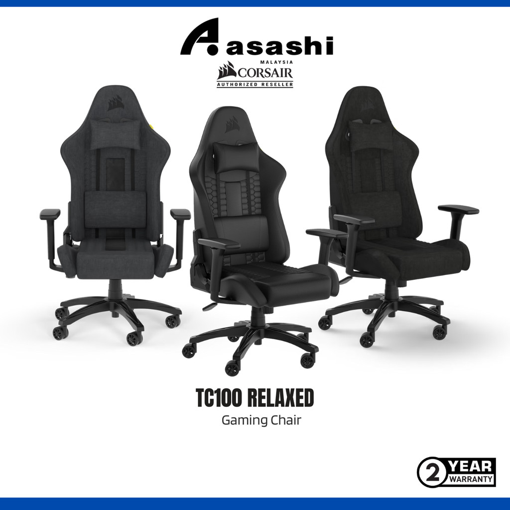 Corsair TC100 RELAXED Gaming Chair (Leatherettle/Fabric) | Shopee Malaysia