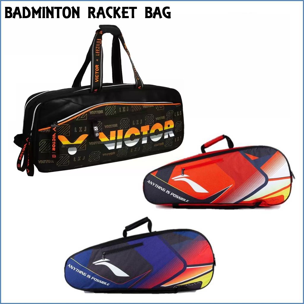 Yonex Victor Lining Double Zip Badminton Bag Racket Bag up to 6 Racket ...