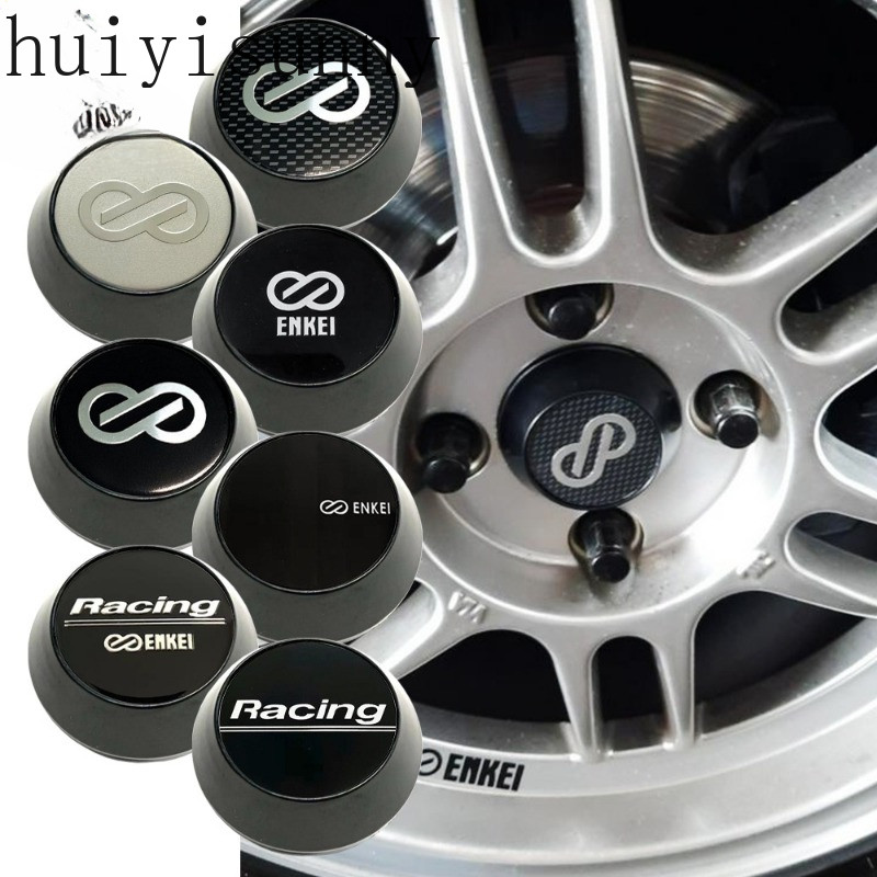 HYS 1pc 60mm/64/mm65mm/68mm/69mm Enkei center caps Blakc Sticker Car ...