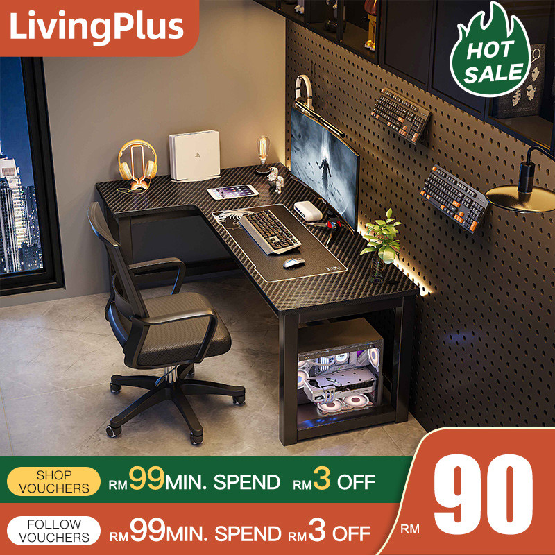 L Shape Table Carbon Fiber Office Table Meja Pejabat Computer Desk Meja ...