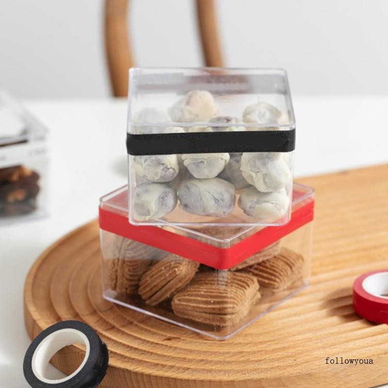 fol 12pcs Clear Acrylic Square Cube Candy Box Treat Boxes Containers ...