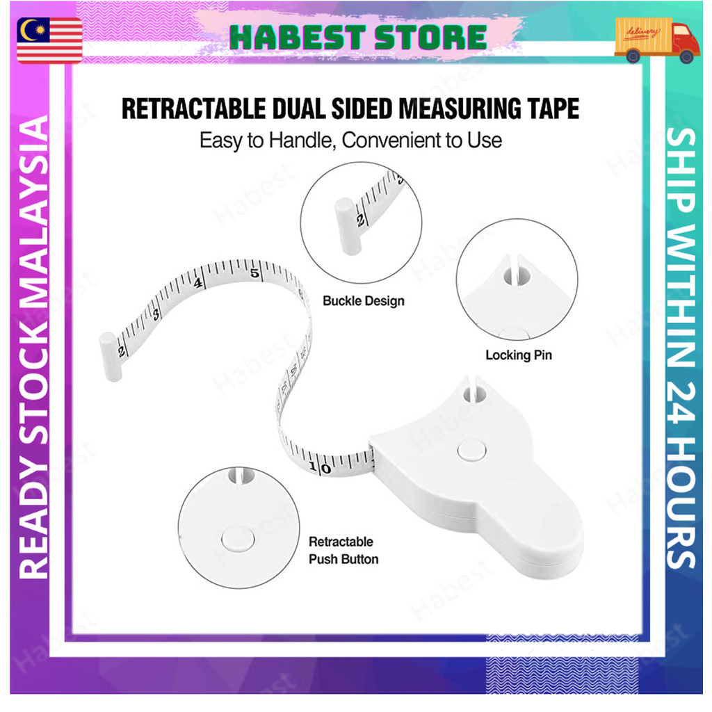 Body Measuring Retractable Tape Fitness Tapline Accurate Measure Meter ...
