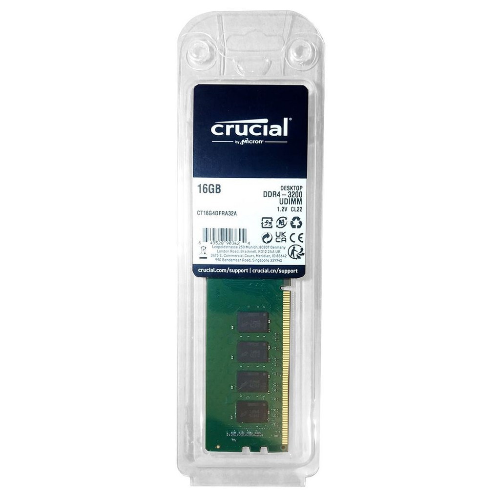 Crucial 1x16GB DDR4 3200 MHz CL22 UDIMM RAM Desktop Memory, CT16G4DFRA32A | Shopee Malaysia