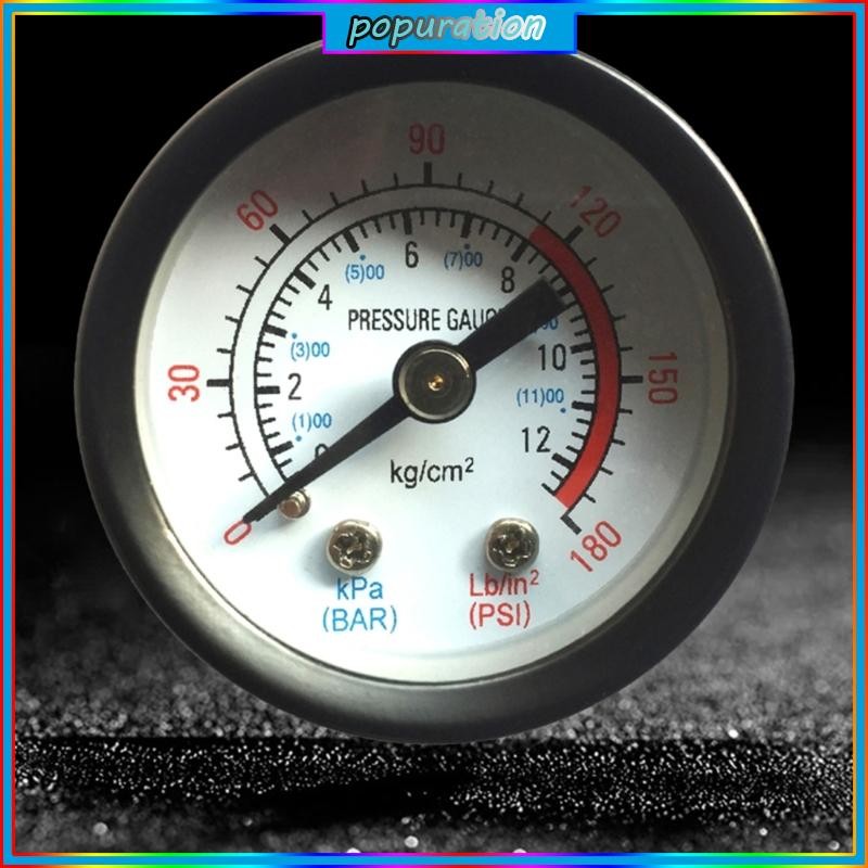 POP Air Compressor Pneumatic Hydraulic Fluid Pressure Gauge 0-12Bar 0-180PSI Back Mount Fluid ...