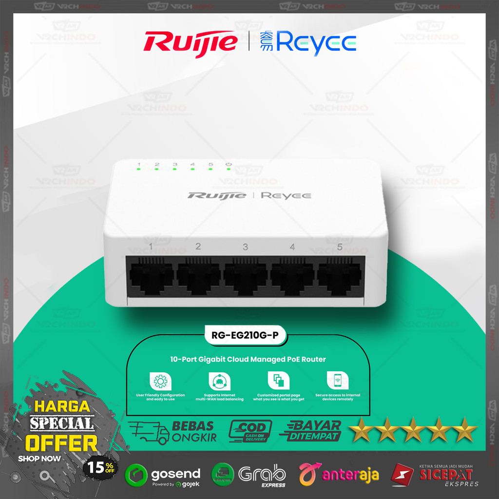 Reyee Ruijie RG-ES05F Switch 5-Port 10/100 Mbps Unmanaged Non-PoE Switches !! | Shopee Malaysia