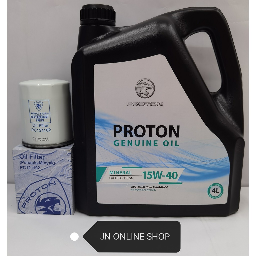 Proton Genuine SAE 15W-40 API SN Mineral Engine Oil (4 Litre) {100% ...