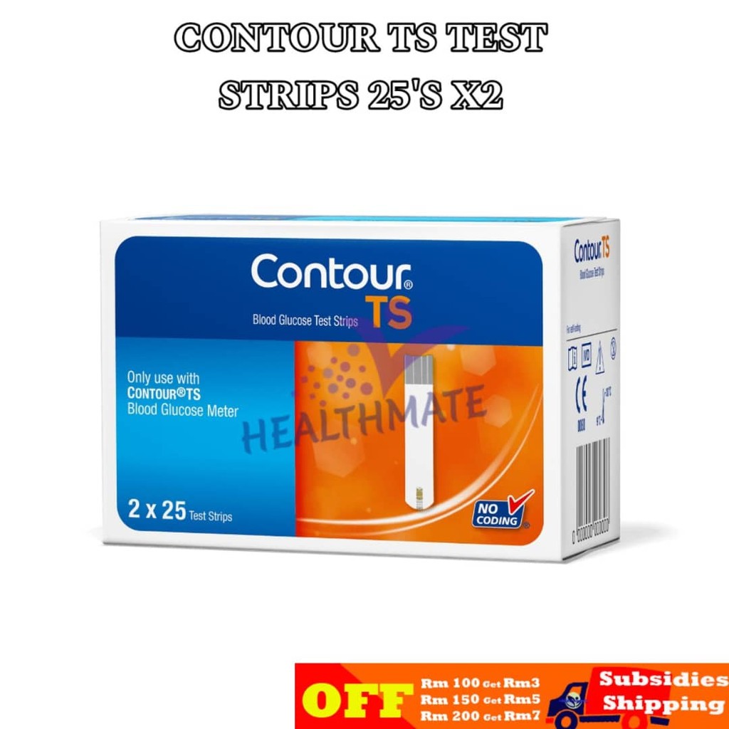 Contour TS Blood Glucose Test Strips (25'S/2X25's) | Shopee Malaysia