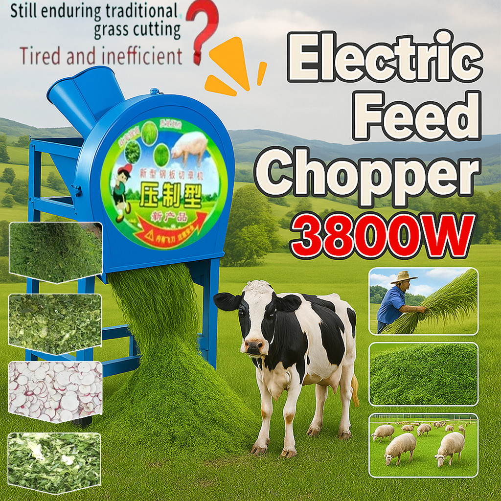 Chopper Penghancur Rumput Napier 2200w Agricultural Material Shredders Mini Leaf Chopper Mesin