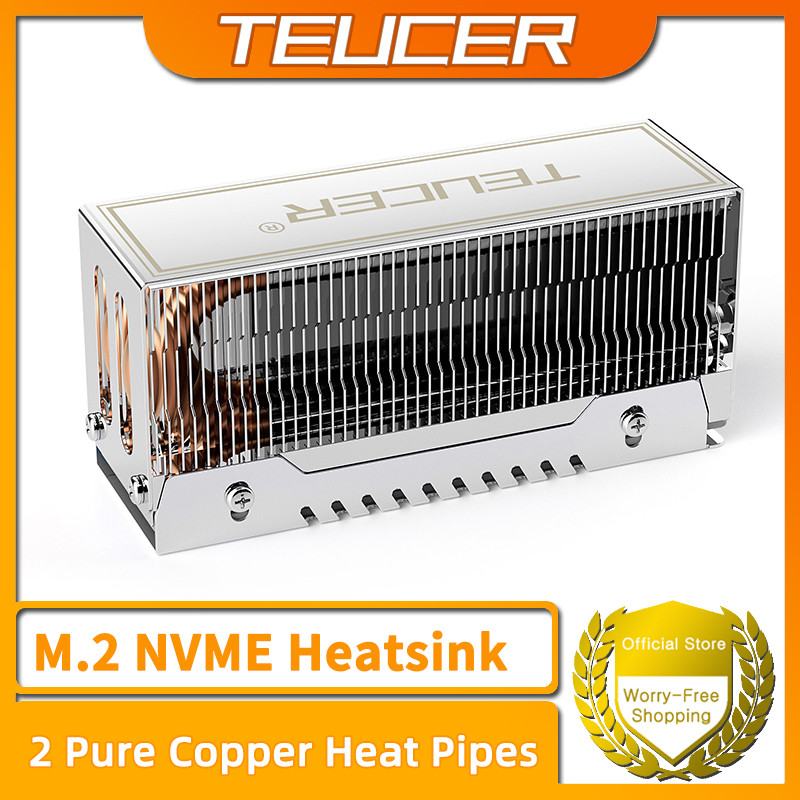 TEUCER M2-10 Dual Heat Pipe Heatsink M.2 2280 NVMe SSD Cooler with ...