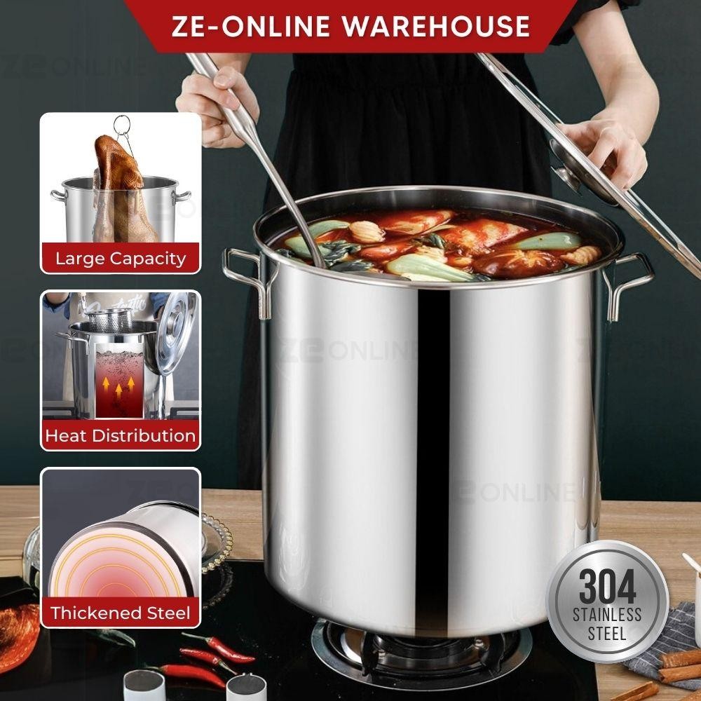 Extra Big Thick Stainless Steel Stock Pot/Cooking Pot/Soup Pot - Periuk ...