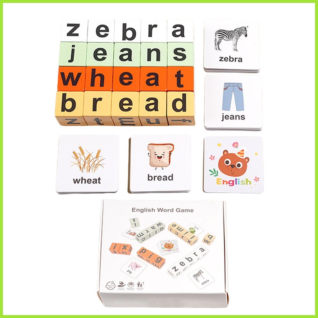 Wooden Blocks Spelling Game Matching Letter Game Matching Letter Kids ...