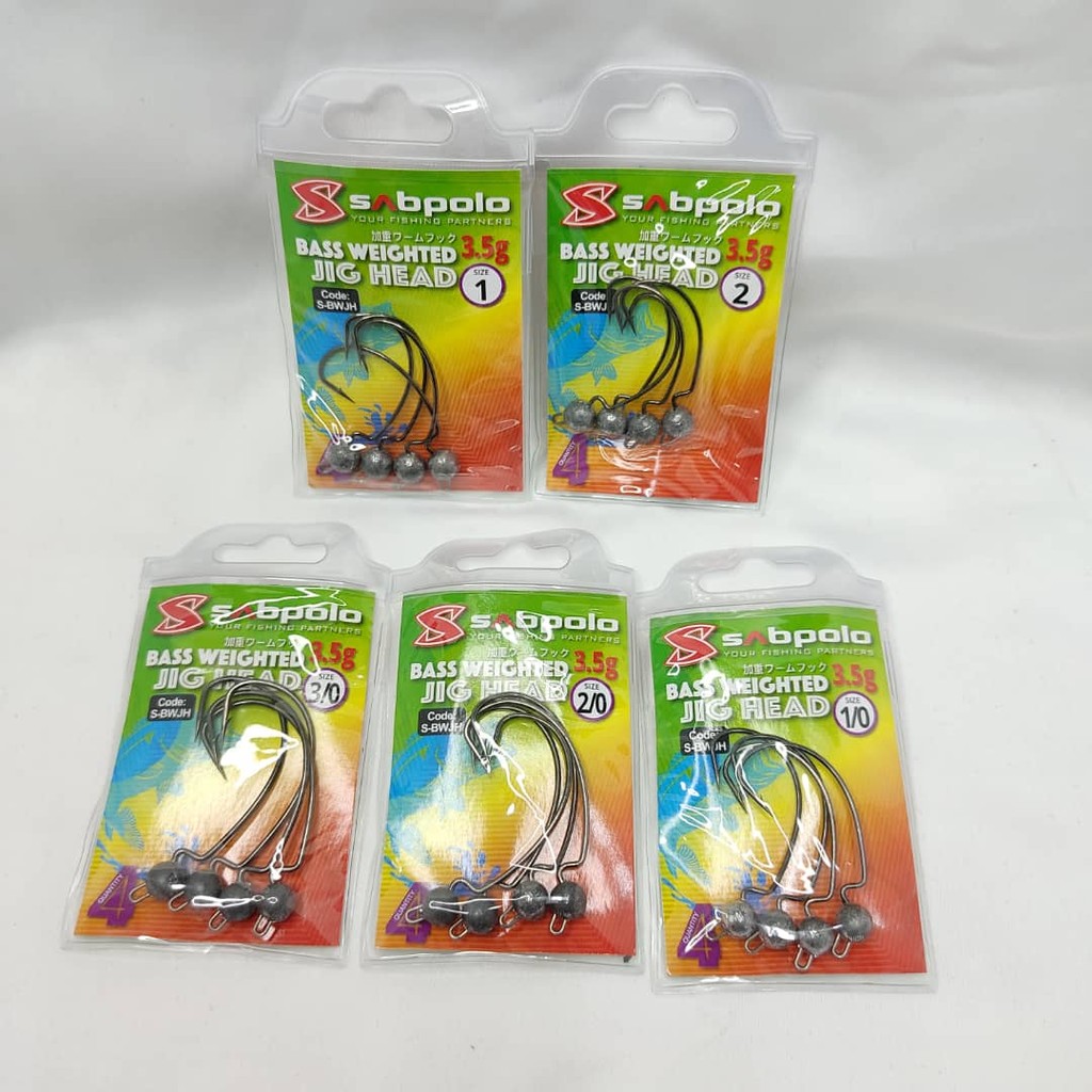 HOOK, SABPOLO BASS WEIGHTED JIG HEAD 3.5g (S-BWJH) | Shopee Malaysia