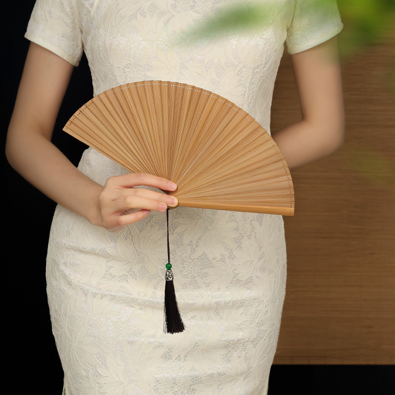 Full Bamboo Folding Fan Mini Fan Antique Cheongsam Small Folding Fan ...