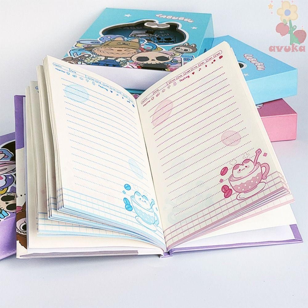 AVUKA Labubu Diary Notepad, Color Page Daily Plan Notebook With Key ...