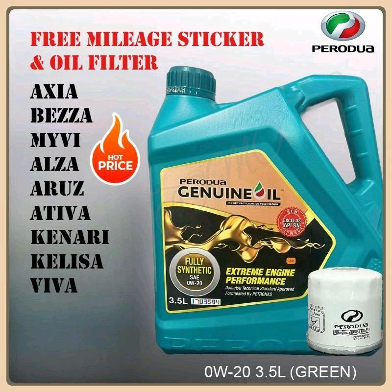 NEW ORI PERODUA FULLY 0W20 3.5L ALZA BEZZA ARUZ MYVI ATIVA AXIA VIVA ...