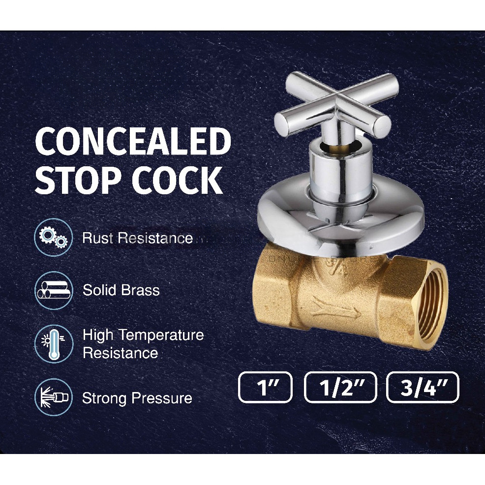 Premium Cross Handle Quarter Turn Stopcock Stop Cock Shower Valve ...