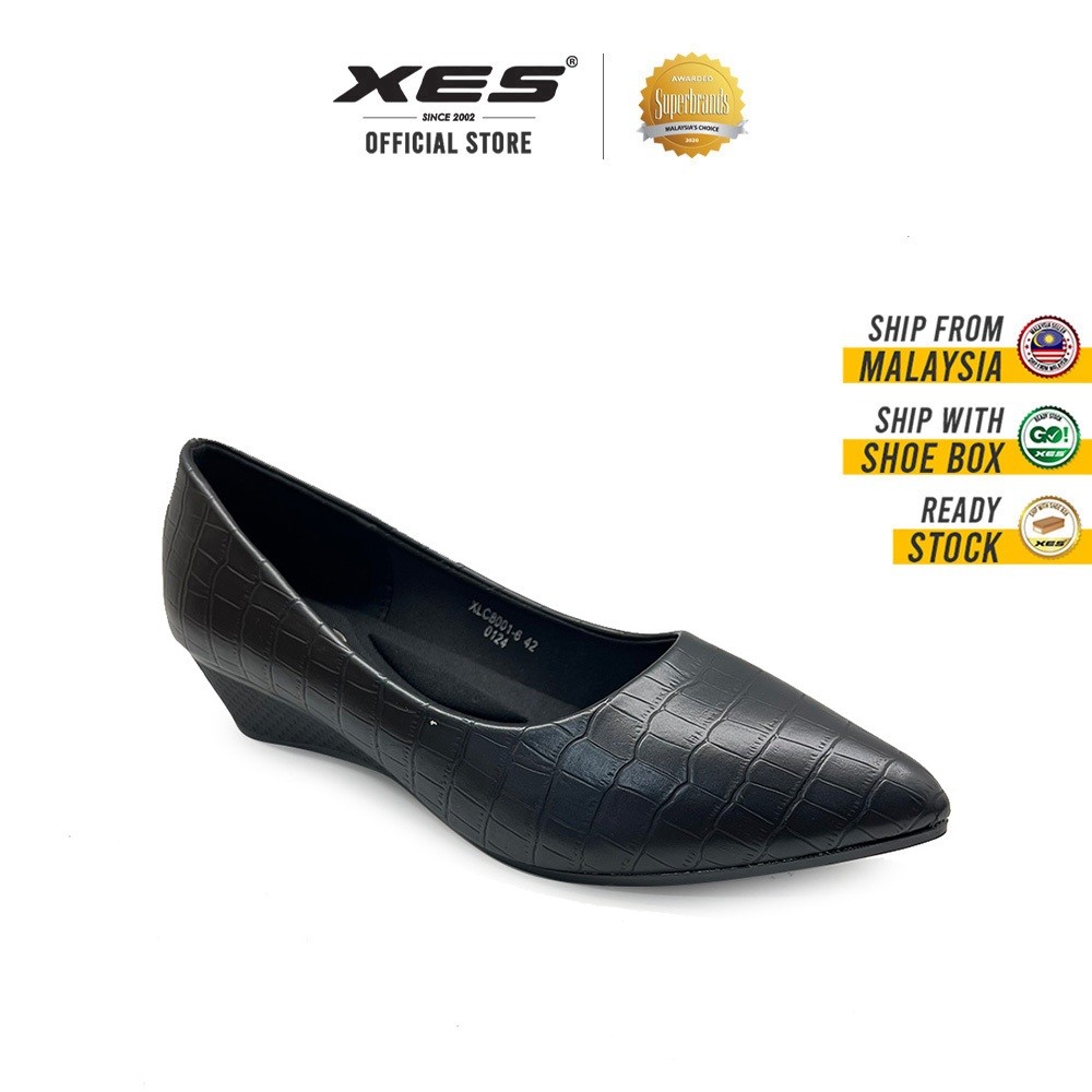 XES Ladies Plus Size Collection XLC8001-6 Smart & Sleek Wedges ( Black ...