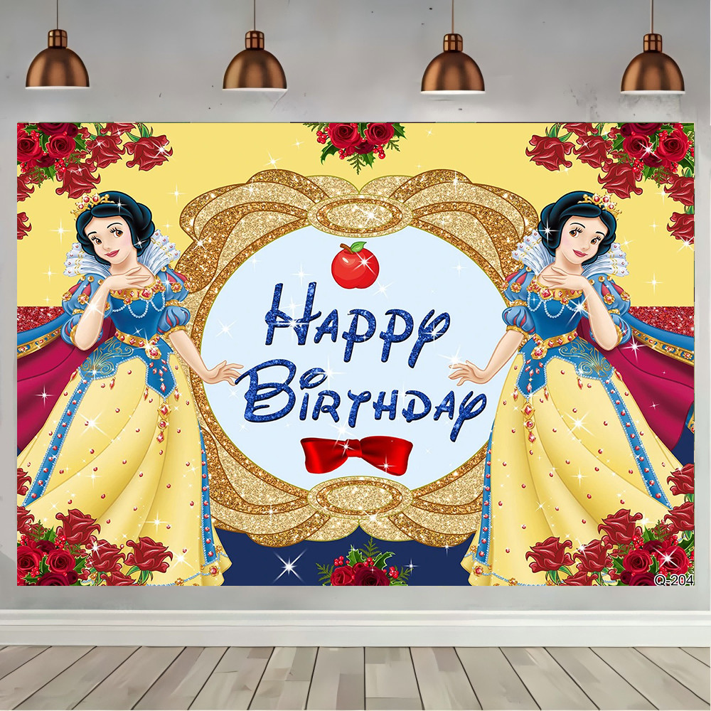 Backdrop for Snow White Theme Birthday Party Snow White Banner for ...