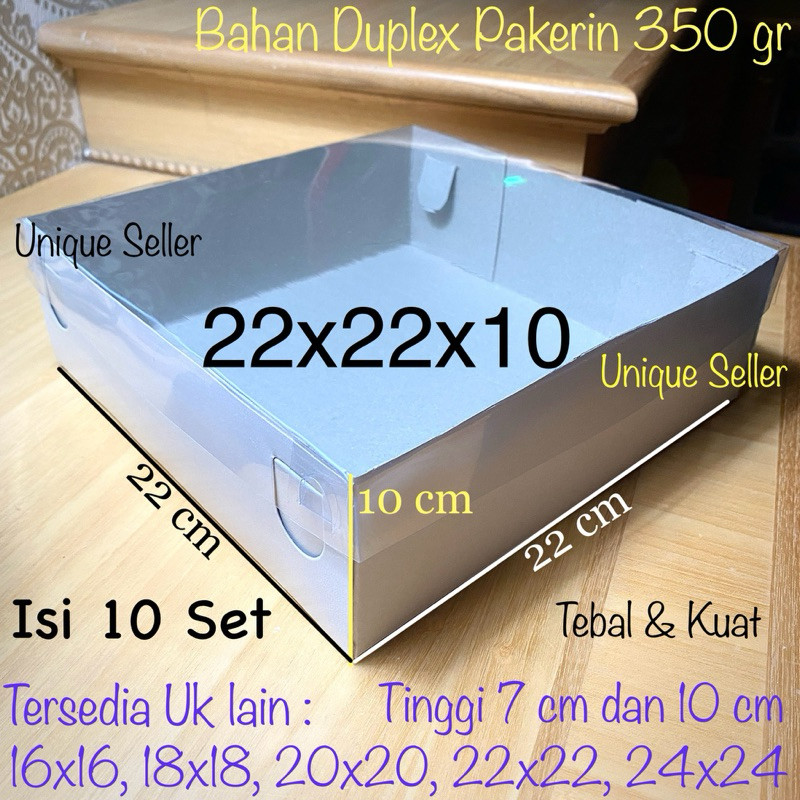 PUTIH [Contains 10] WHITE Dus WITH MIKA LID 22x22x10 cm / Dus Box White ...