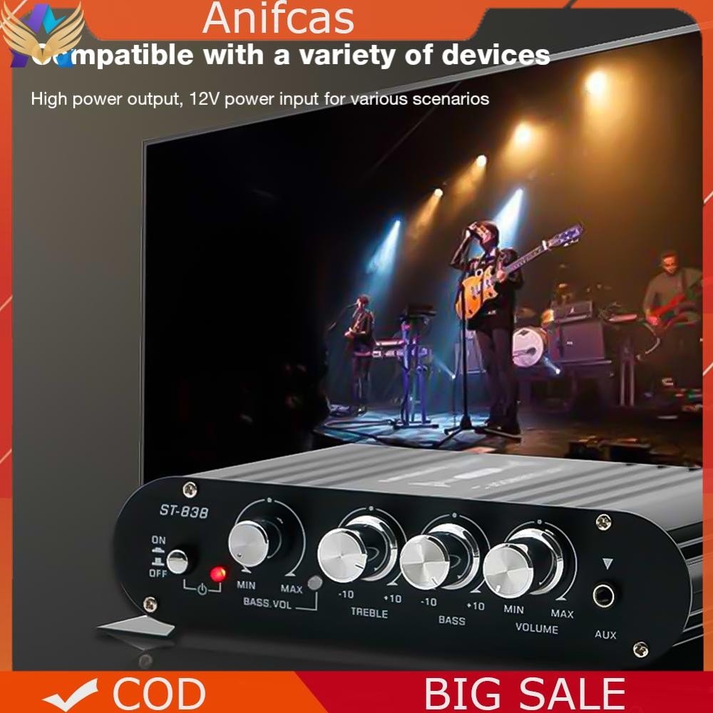 ST-838 HiFi 2.1 Channel Power Amplifier 80W*2 Subwoofer Amplifier Car ...