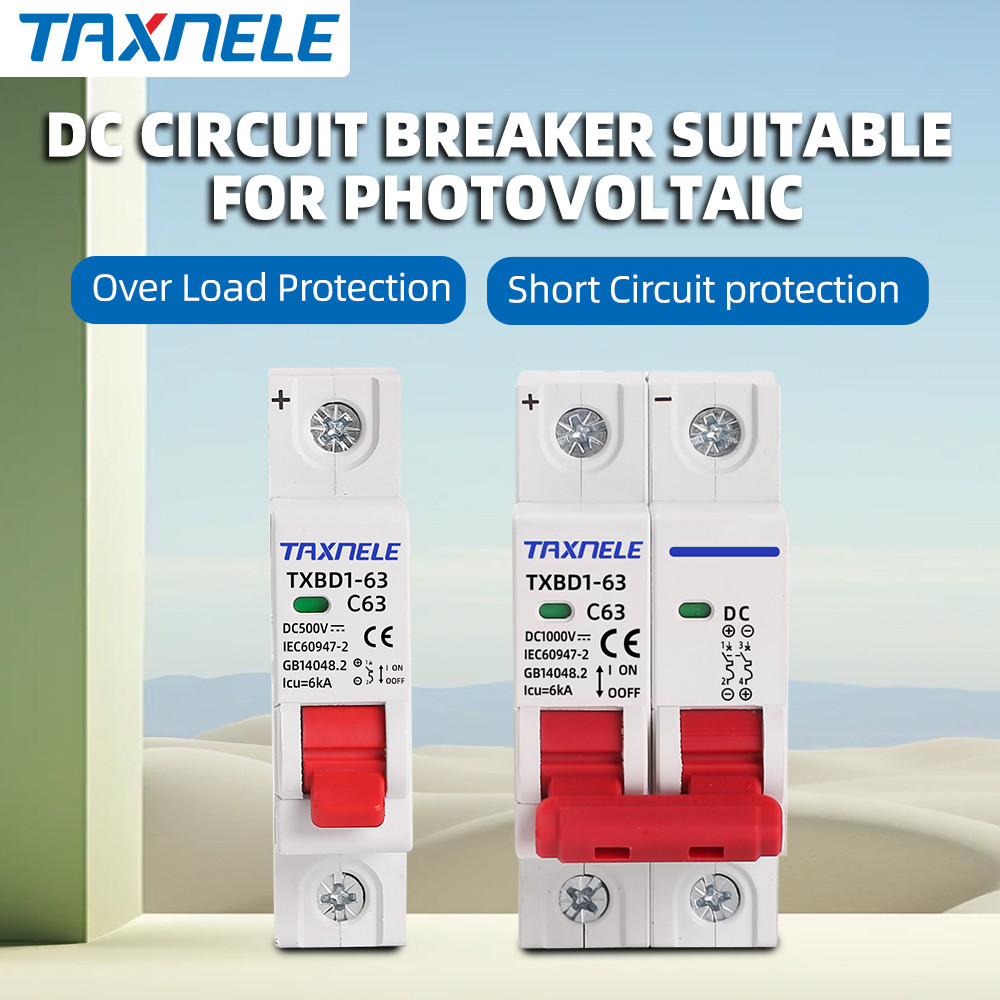 DC 500V 1P 2P Solar Circuit Breaker Overload Protection 32A 40A 50A 63A MCB for Photovoltaic PV ...