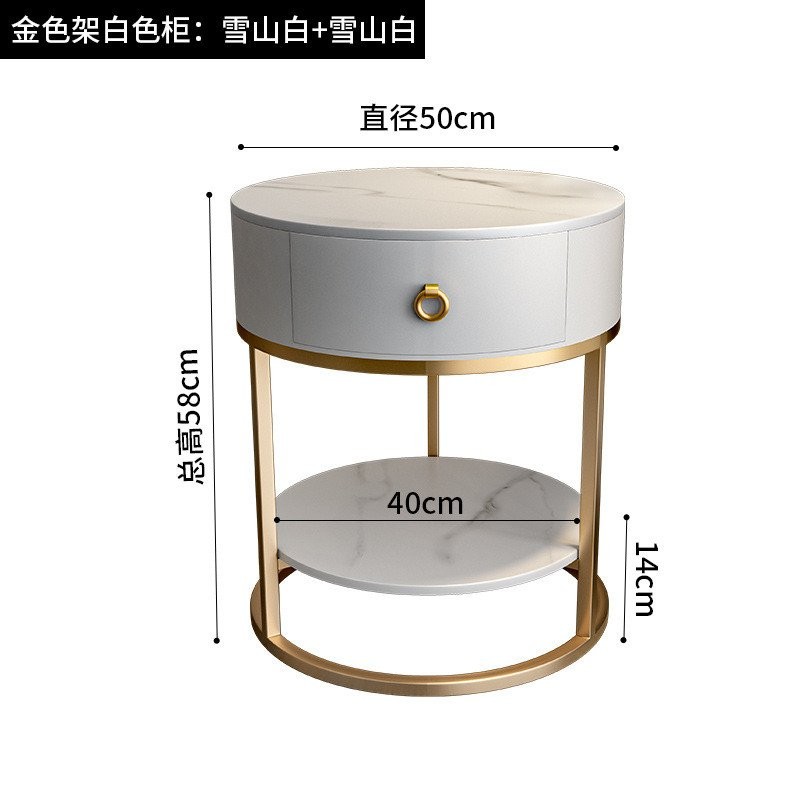 Meja sisi sofa batu, kabinet sisi, ruang tamu, sudut bulat sederhana ...