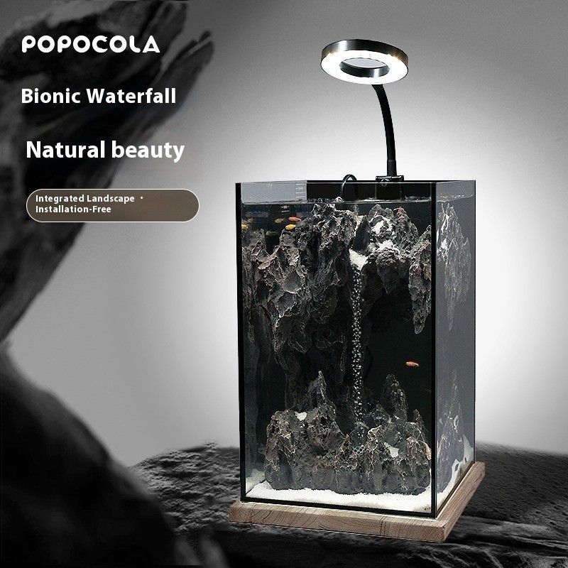Landscape Tank Ecological Fish Waterfall Complete Set Small Desktop ...