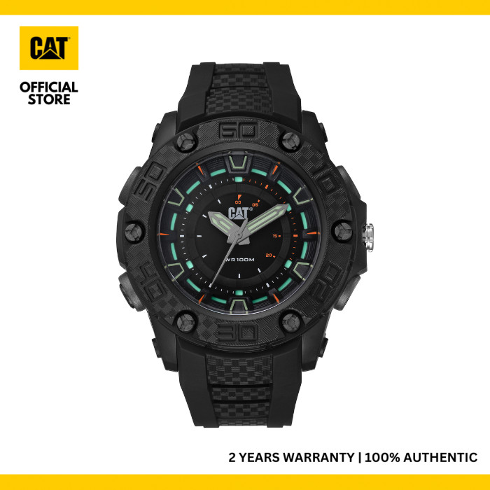 Caterpillar P10 | LU-160-21-127| Black Silicone Strap | Analog Watch ...