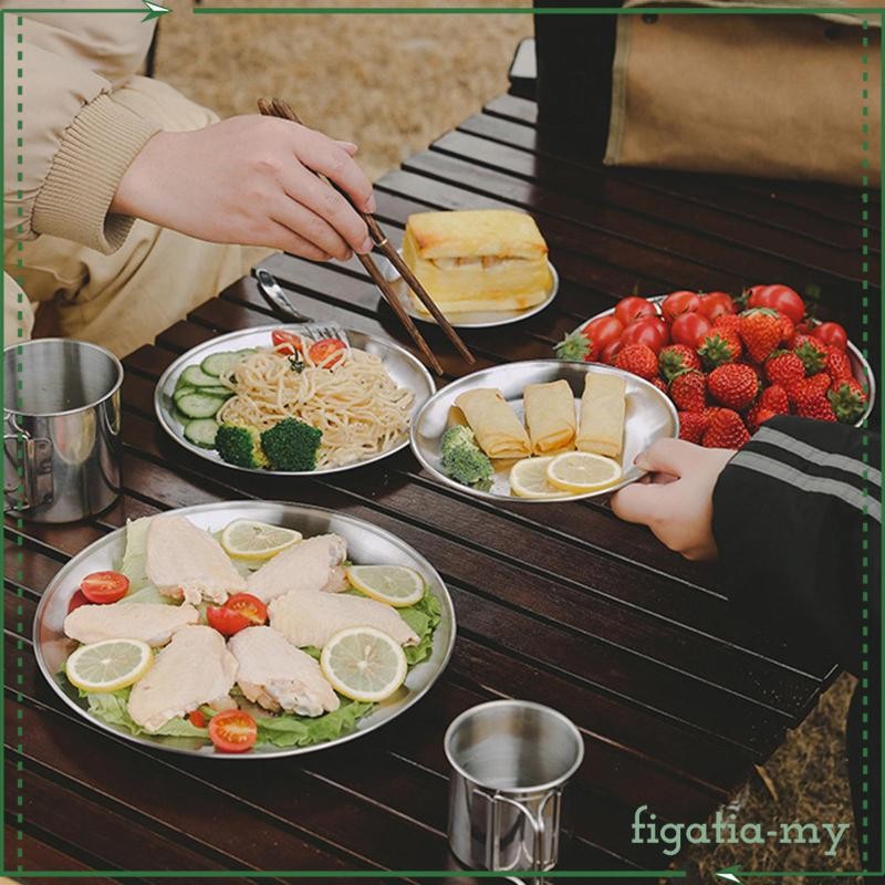 [FigatiaMY] 5 Pack Stainless Steel , Reusable Brushed Metal Dinner ...