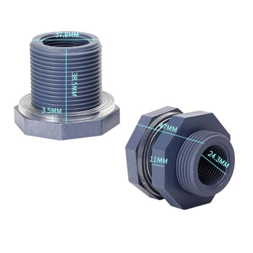 PVC plastic internal thread bulkhead accessories garden socket water ...