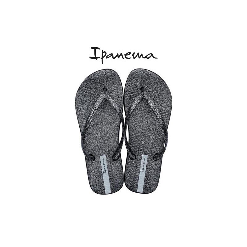 Selipar Ipanema Glitter Fem Ladies Flip Flops - Black/Black Glitter ...