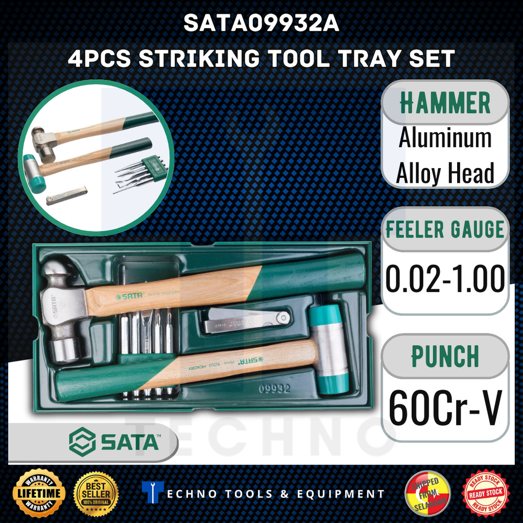 SATA 09932A 4PCS STRIKING TOOL TRAY SET | Shopee Malaysia