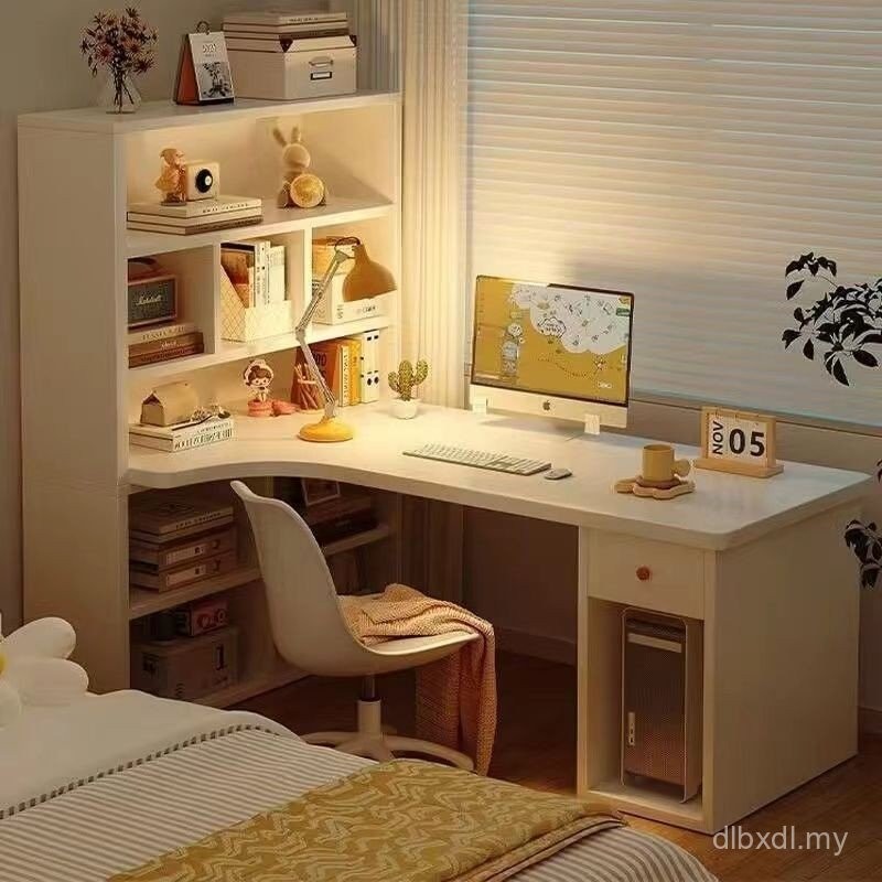 Corner Desk with Bookcase Household Computer Desk Bedroom Student ...