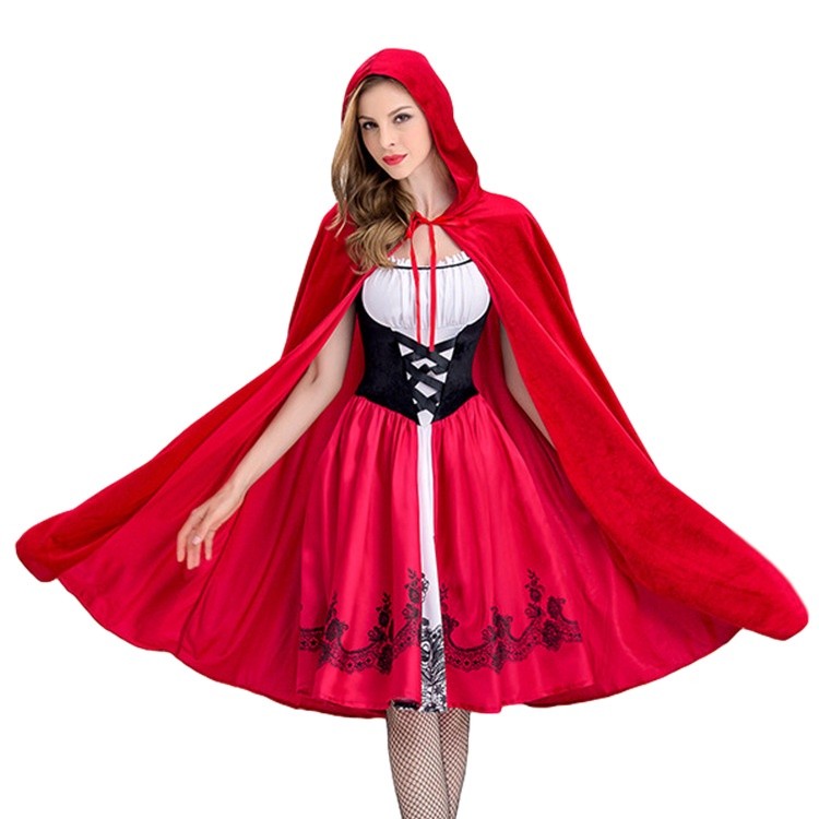 ZST Little Red Riding Hood Costume Adult Cosplay Dress Fancy Party ...