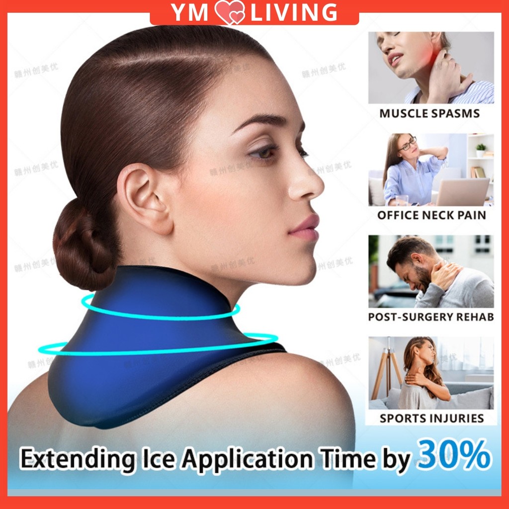 Neck Ice Pack Wrap Reusable Cold and Hot Compress Pad for Shoulder Back ...