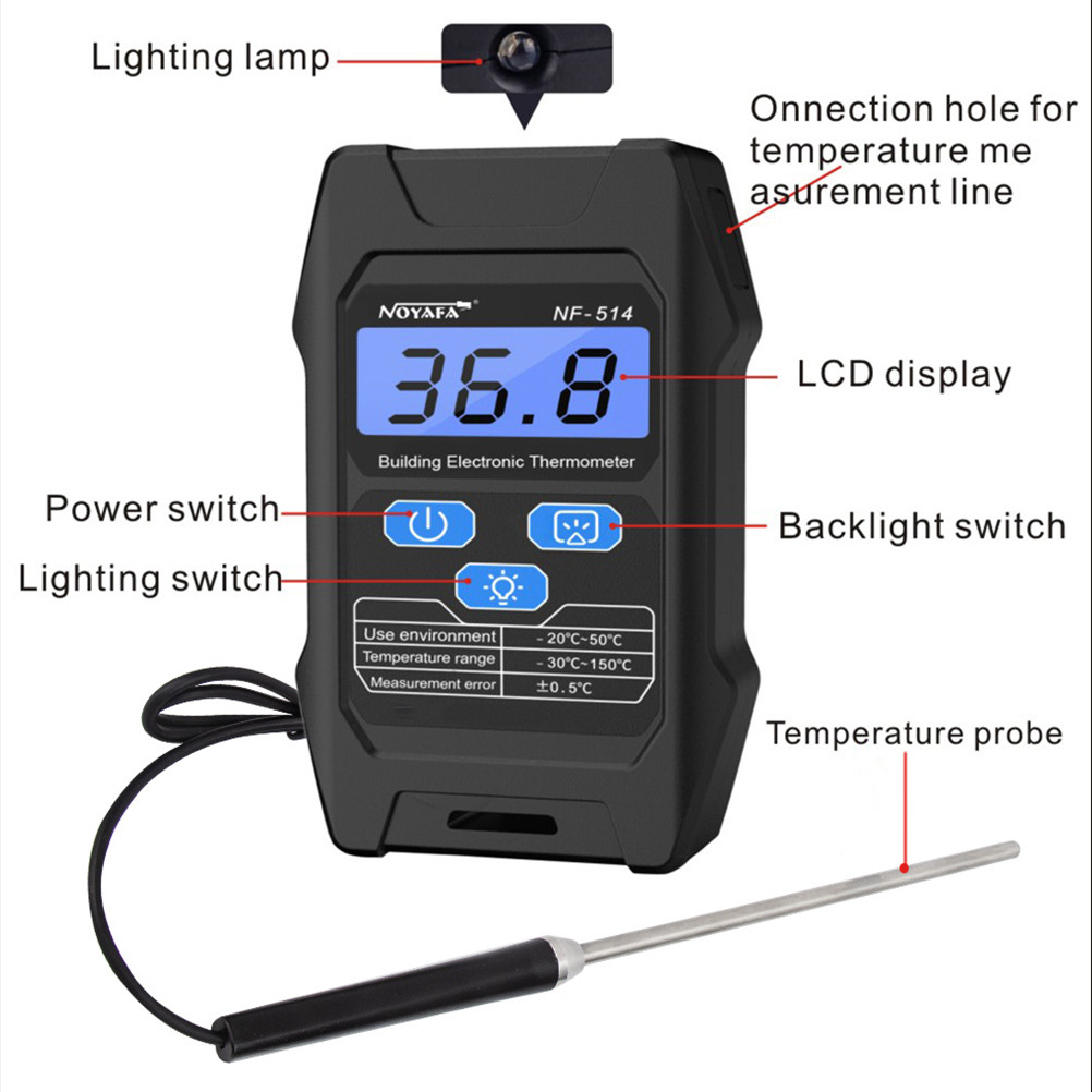 NOYAFA NF-514 Building Electronic Thermometer Thermometer Concrete ...