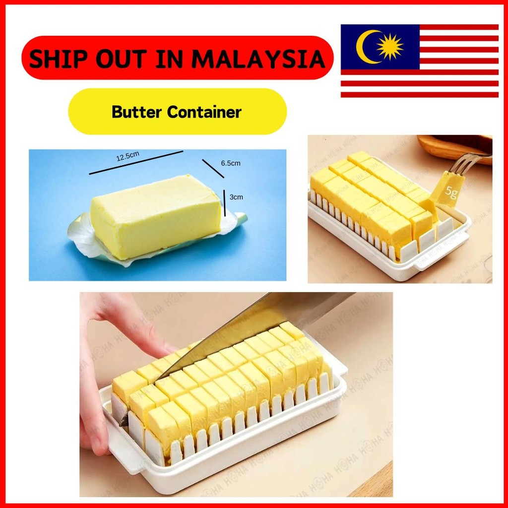 5g Slice Butter Cutting Tray Cheese Cube Cut Slice Butter Container ...
