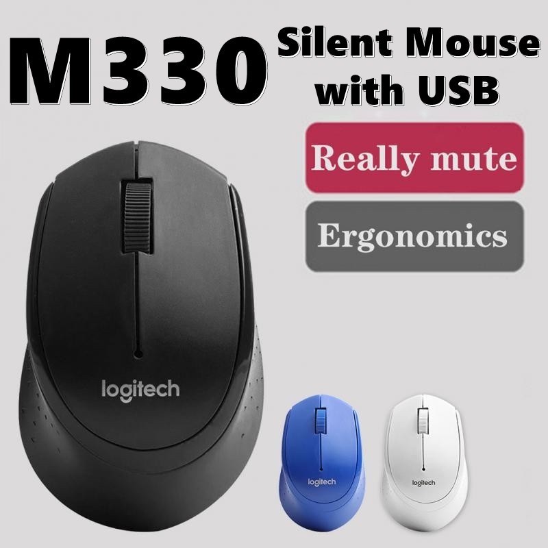 Logi M330 Wireless Mouse Silent Mouse 2.4GHz 1000DPI with USB Receiver ...